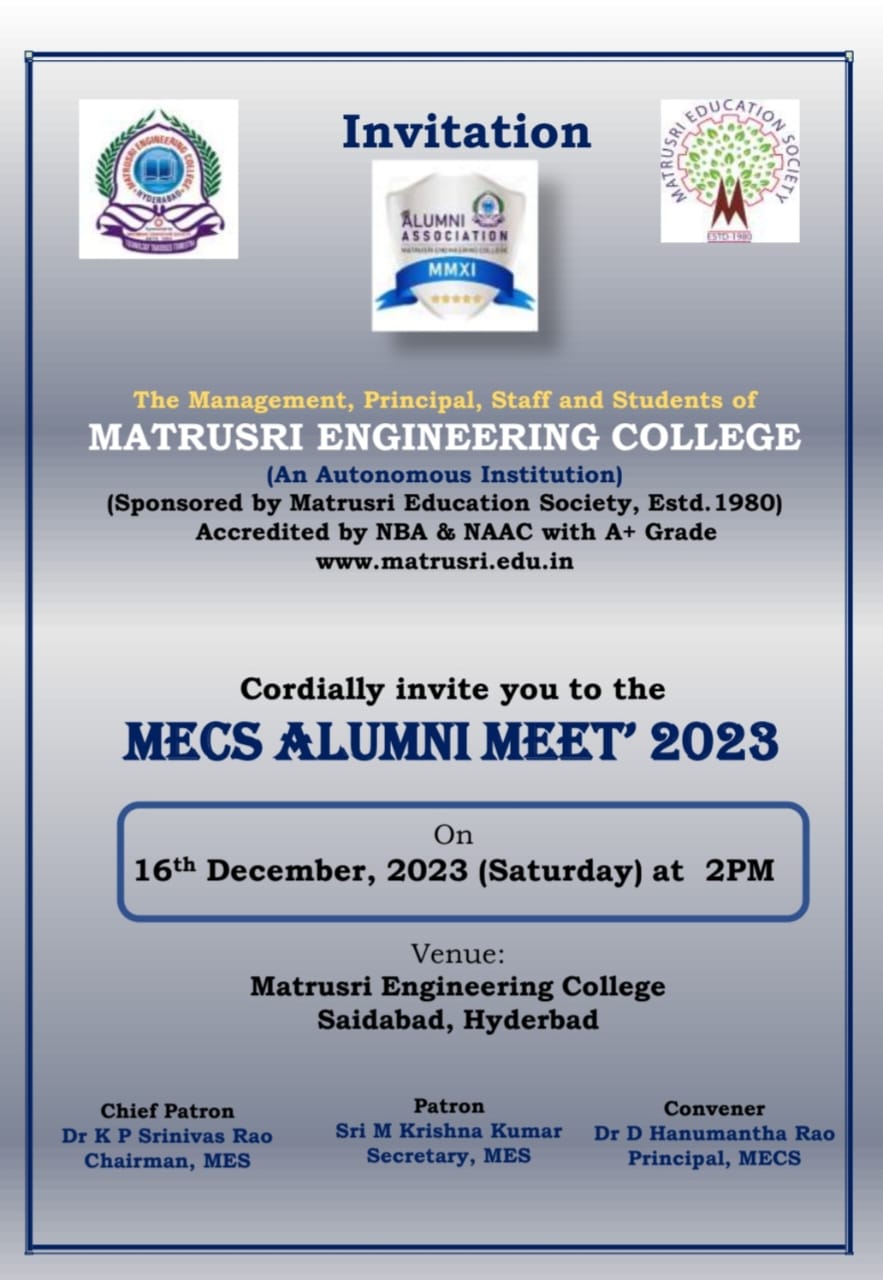 Matrusri Engineering College – Top colleges in Hyderabad